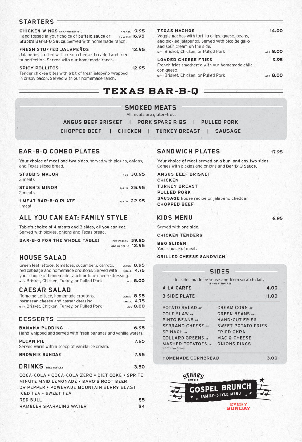 Our Menu - Stubb's BBQ